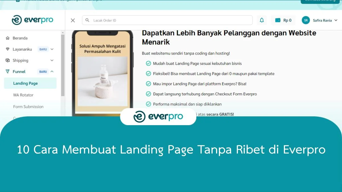 10 Cara Membuat Landing Page Tanpa Ribet di Everpro - Everpro